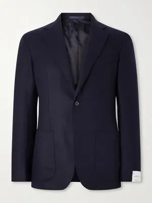 Caruso Aida Wool And Cashmere-blend Twill Blazer - Blue