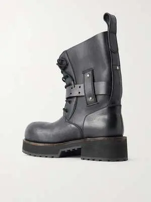 Balenciaga Venom Distressed Leather Boots