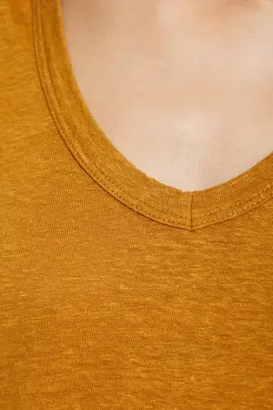 MARANT ETOILE Zankou Linen V-neck T-shirt