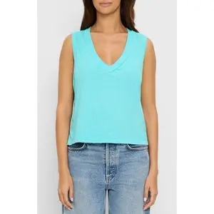 Michael Stars Michael Stars V-Neck Cotton Slub Top Aruba