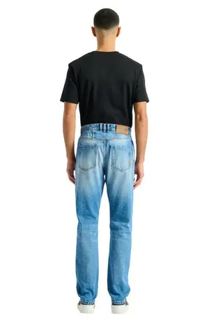 Balmain Straight-leg Faded Denim Jeans