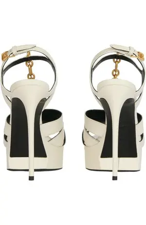 Balmain Sync Platform Sandals In Smooth Leather
