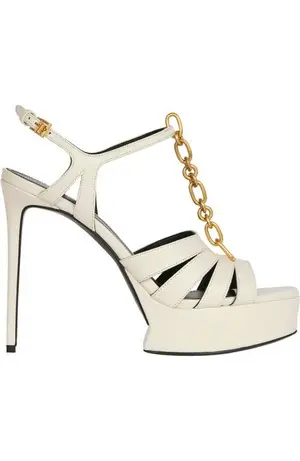 Balmain Sync Platform Sandals In Smooth Leather