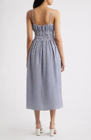 Julia Jordan Stripe Seersucker Dress