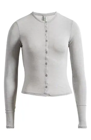 SKIMS Sheer Modal Blend Cardigan - Heather Grey