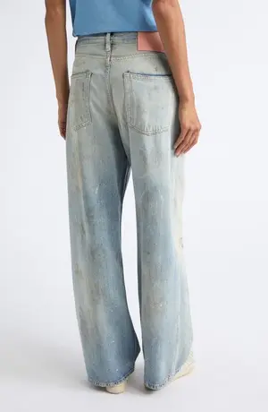 Acne Studios 1981 Trafalgar Distressed Wide Leg Jeans