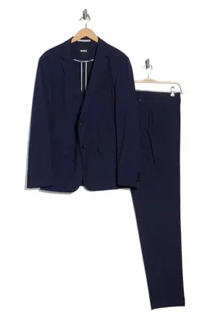 BOSS Huge Slim Fit Stretch Wool Blend Suit