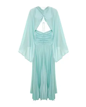 MAISON SEL Gathered Waist Maxi Dress - Blue
