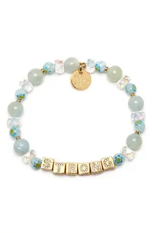 LITTLE WORDS PROJECT Pavé Cubic Zirconia Beaded Stretch Bracelet - White