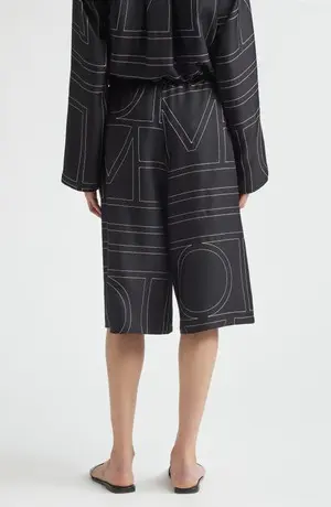 TOTEME Monogram Organic Silk Pajama Culottes