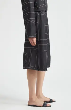 TOTEME Monogram Organic Silk Pajama Culottes
