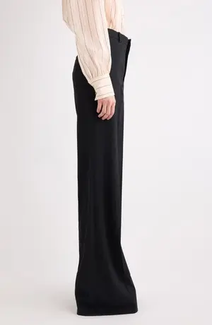 Chloé Virgin Wool Grain De Poudre Flare Trousers