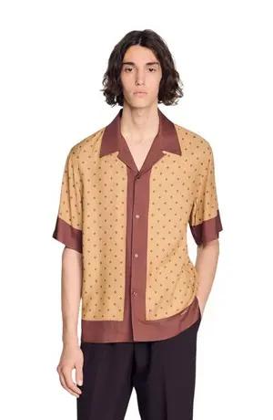 Sandro Micro Cross Motif Shirt - Camel