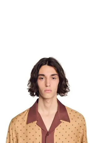 Sandro Micro Cross Motif Shirt - Camel