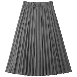 ASPECT Crinkle Pleated Elastic Waist Skirt With Merrow Edge - Black