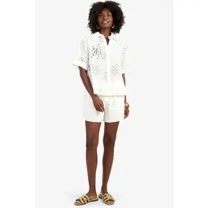 Trina Turk Cotton Eyelet Shirt - Whitewash