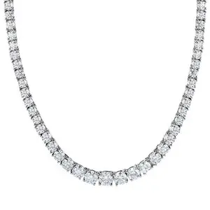 LENI JAMES The Jaimie 4 Prong Graduated Tennis Necklace - Silver