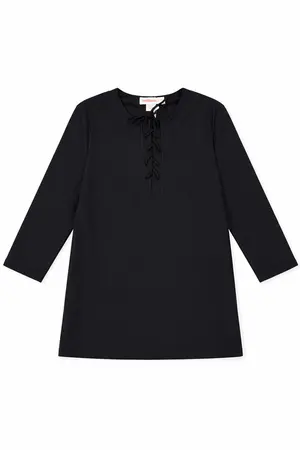 NONI DAILY Geo Swim Round Neck Three Quarter Sleeve Top - Black