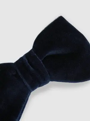 REISS Velvet Bow Tie - Navy