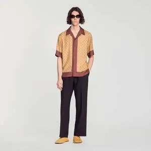 Sandro Micro Cross Motif Shirt - Camel