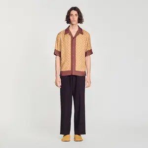 Sandro Micro Cross Motif Shirt - Camel