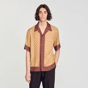 Sandro Micro Cross Motif Shirt - Camel