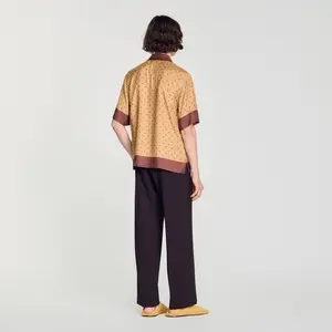 Sandro Micro Cross Motif Shirt - Camel