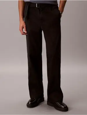 Calvin Klein Baggy Cotton Twill Pants - Black