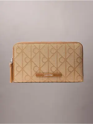 Calvin Klein Allover Emblem Logo Passport Wallet