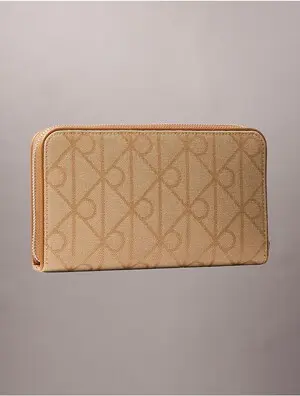 Calvin Klein Allover Emblem Logo Passport Wallet