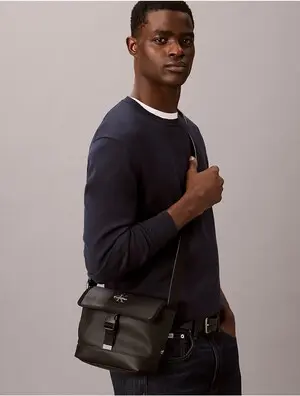 Calvin Klein Textured Mix Flap Crossbody Bag