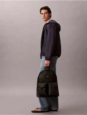 Calvin Klein Textured Mix Flap Backpack