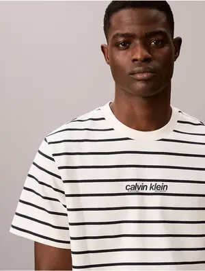 Calvin Klein Graphic Stripe Relaxed T-shirt - Tofu