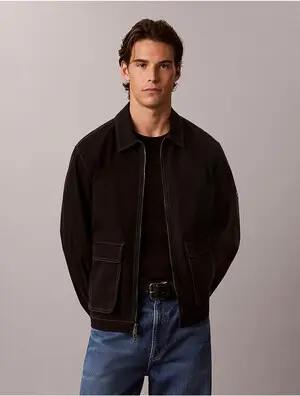 Calvin Klein Matte Canvas Jacket With Zip Closure - Black