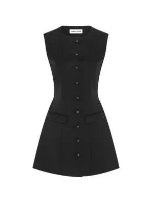 Anna Quan Sofia Button-front Mini Dress - Black