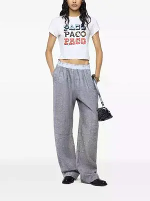 Rabanne Heathered Elasticated Waistband Straight-leg Trousers