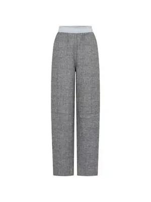 Rabanne Heathered Elasticated Waistband Straight-leg Trousers - Grey