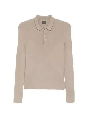 TEAM WANG DESIGN Ribbed Long-sleeve Polo Shirt