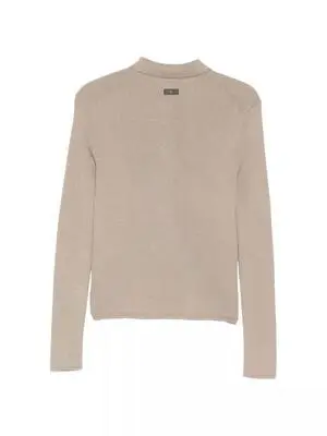 TEAM WANG DESIGN Ribbed Long-sleeve Polo Shirt