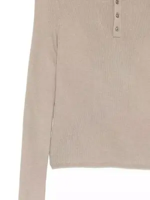 TEAM WANG DESIGN Ribbed Long-sleeve Polo Shirt