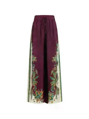 ALEMAIS Ruthie Paisley-print Silk Trousers - Red