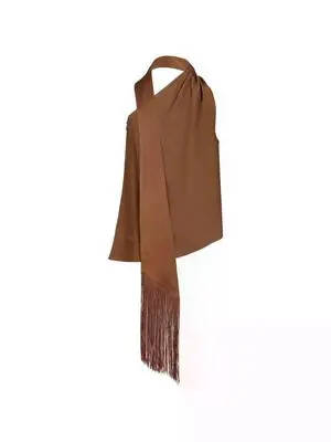 TALLER MARMO Draped Fringe Blouse