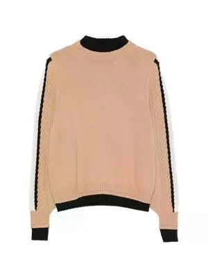 D.exterior Cable Knit Side Stripe Sweater - Neutrals