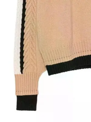 D.exterior Cable Knit Side Stripe Sweater