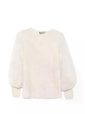 D.exterior Sequin Embellished Puff-sleeve Sweater