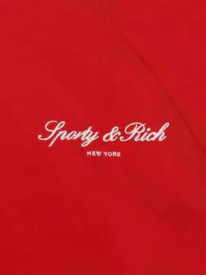 SPORTY & RICH Logo-embroidered Bomber Jacket