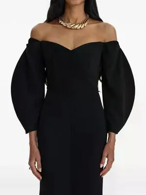 MOOS STUDIO Off-shoulder Puff-sleeve Maxi Dress