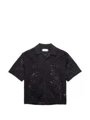 HONOR THE GIFT Pointelle Crochet Shirt - Black