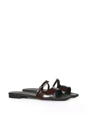 GIULIANO GALIANO Dark Croc-effect Buckle-fastening Sandals