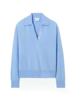 Claudie Pierlot Relaxed-fit Striped Wool And Cashmere Jumper - Blue